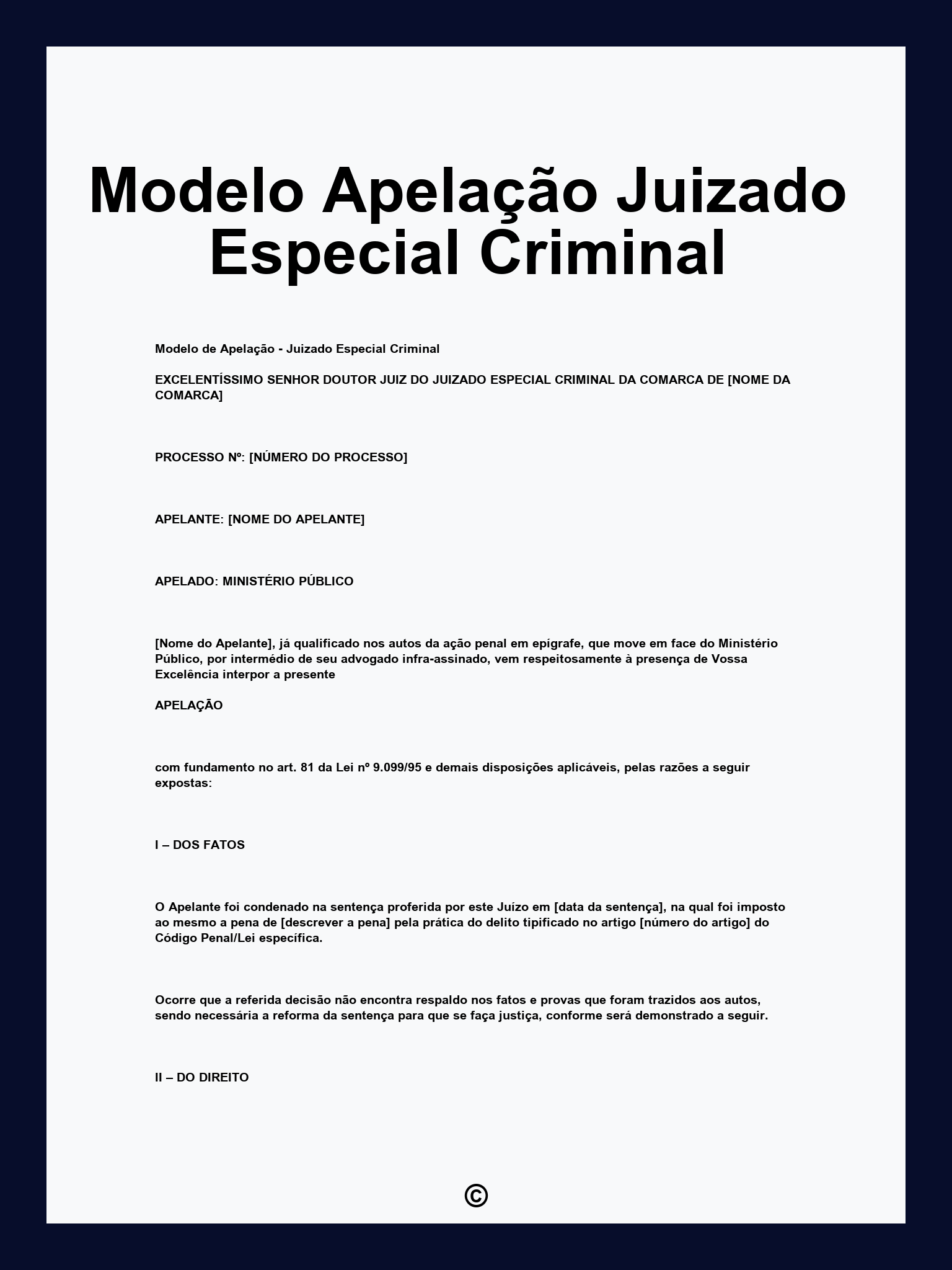 Modelo Apelação Juizado Especial Criminal